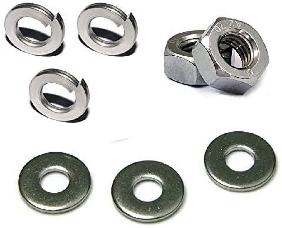 Persberg 100pcs M8-1.25 hex Nuts + washers Assortment kit, (50 Hex ...