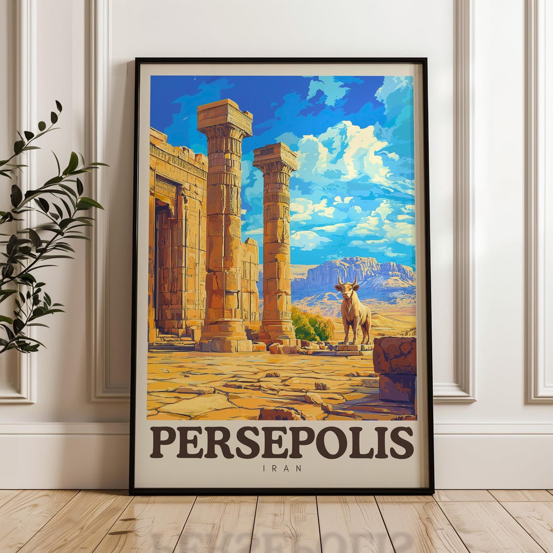 Persepolis Travel Poster - Iran Wall Art Print, Illustration Poster ...