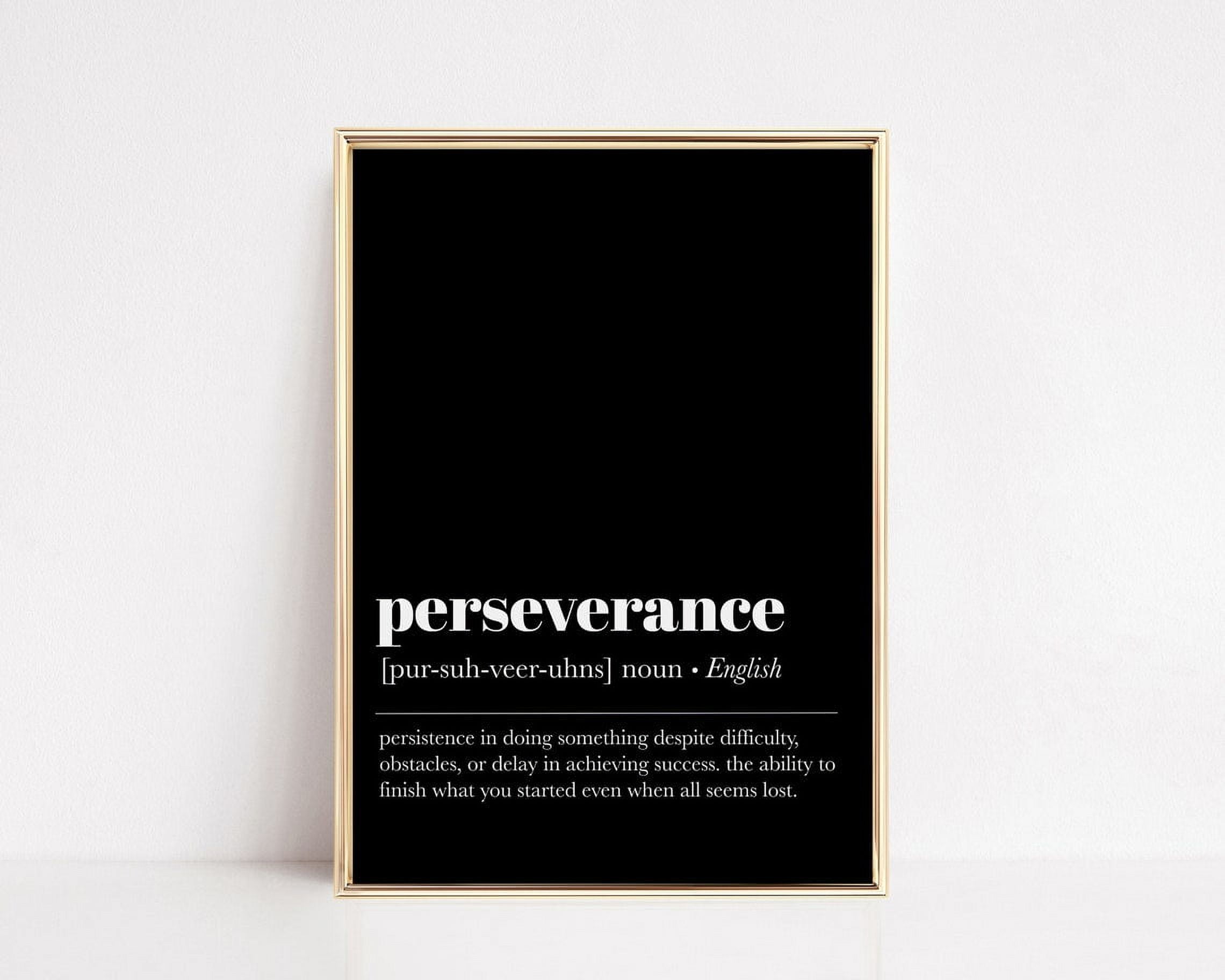 Perseverance Definition Office Wall Art Motivational Decor Modern Home ...