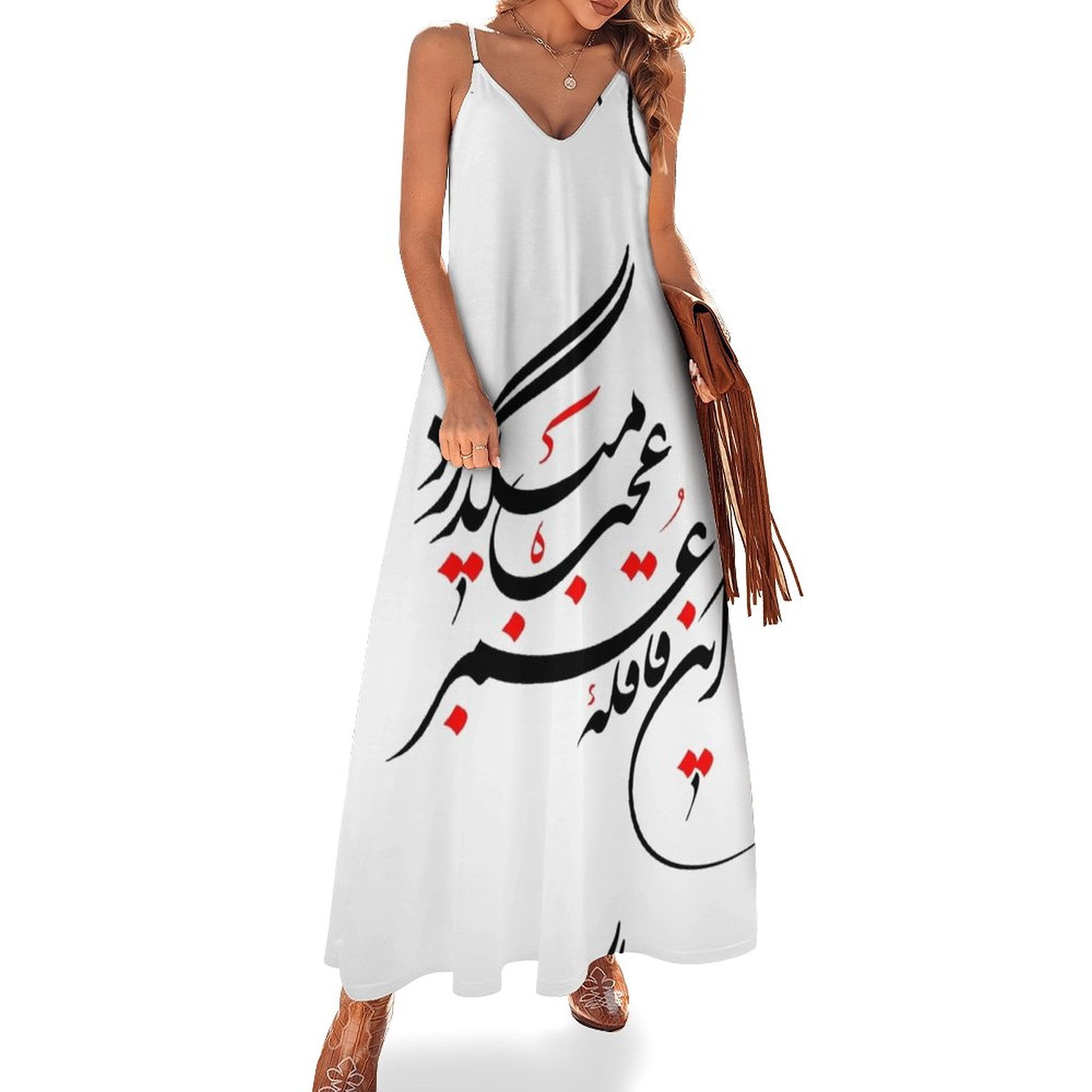 Persian Calligraphy (Life & Time) Sleeveless Dress summer dress ...