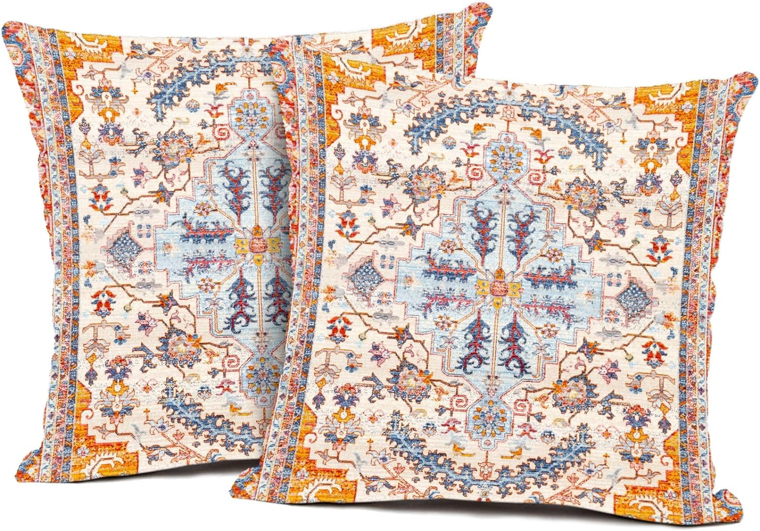 Persian Carpet Tribal Yellow Pattern Throw Pillow Cover Set of 2 ...