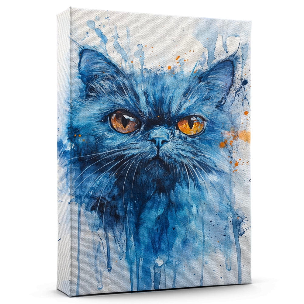 Persian Cat Blue Tortie Canvas Wall Art For Bedroom Office Wall Decor ...