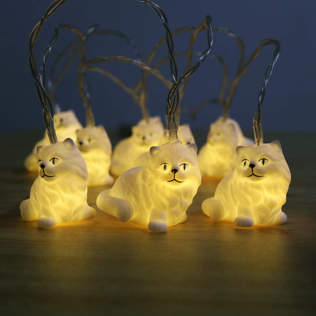 Persian Cat String Lights,5ft/1.5M 10 LEDs Battery Powered Cute Animal ...