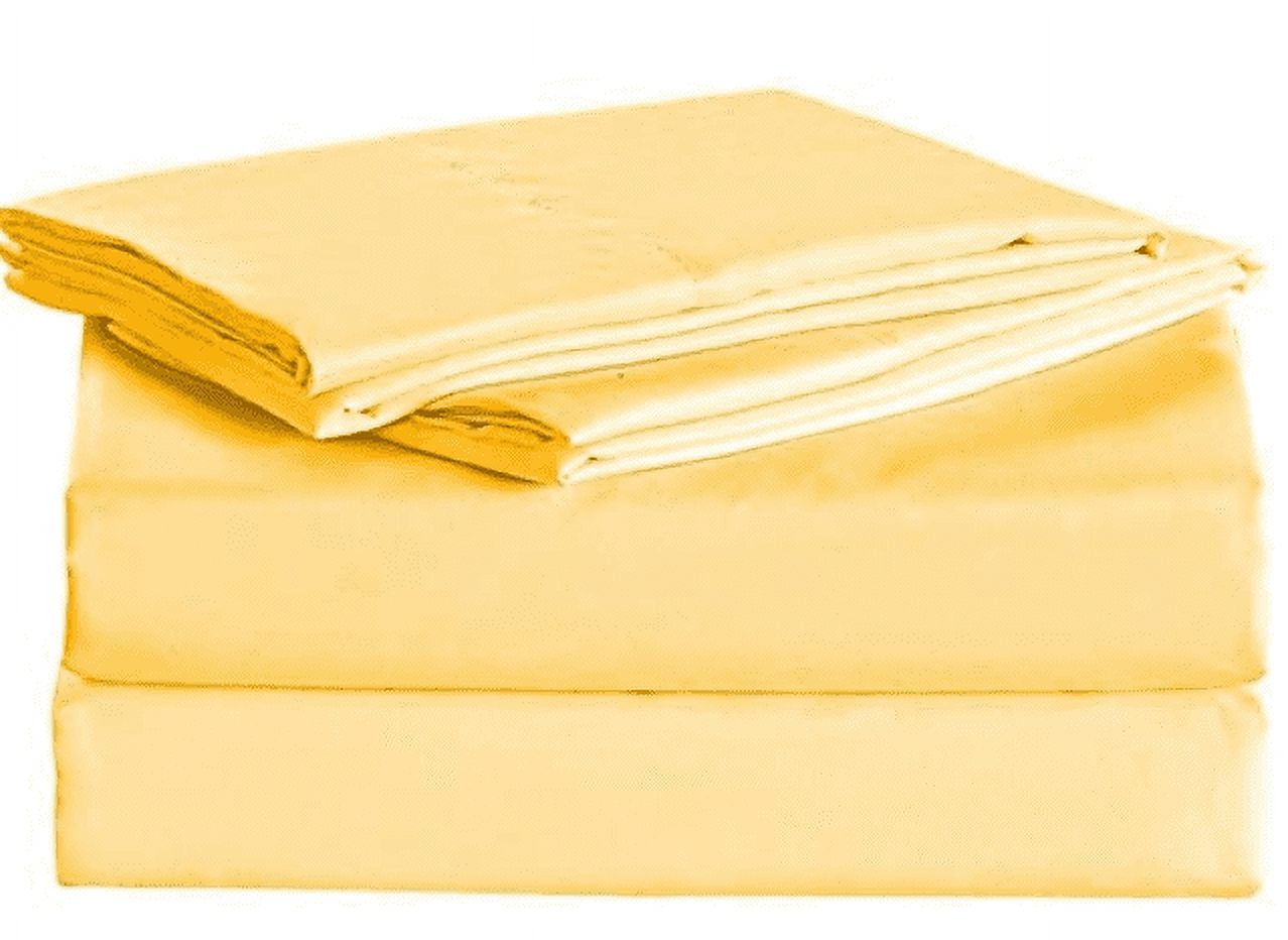 "Persian Collection 1900 Count Yellow 4-Piece Bed Sheet Set, Queen Size ...