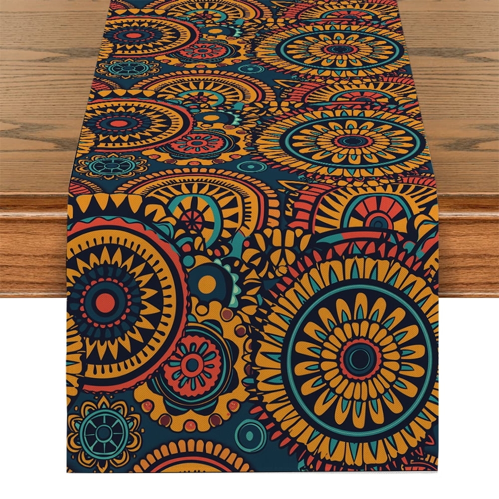 Persian Color Geometry Table Runner Kitchen Dining Table ration for ...