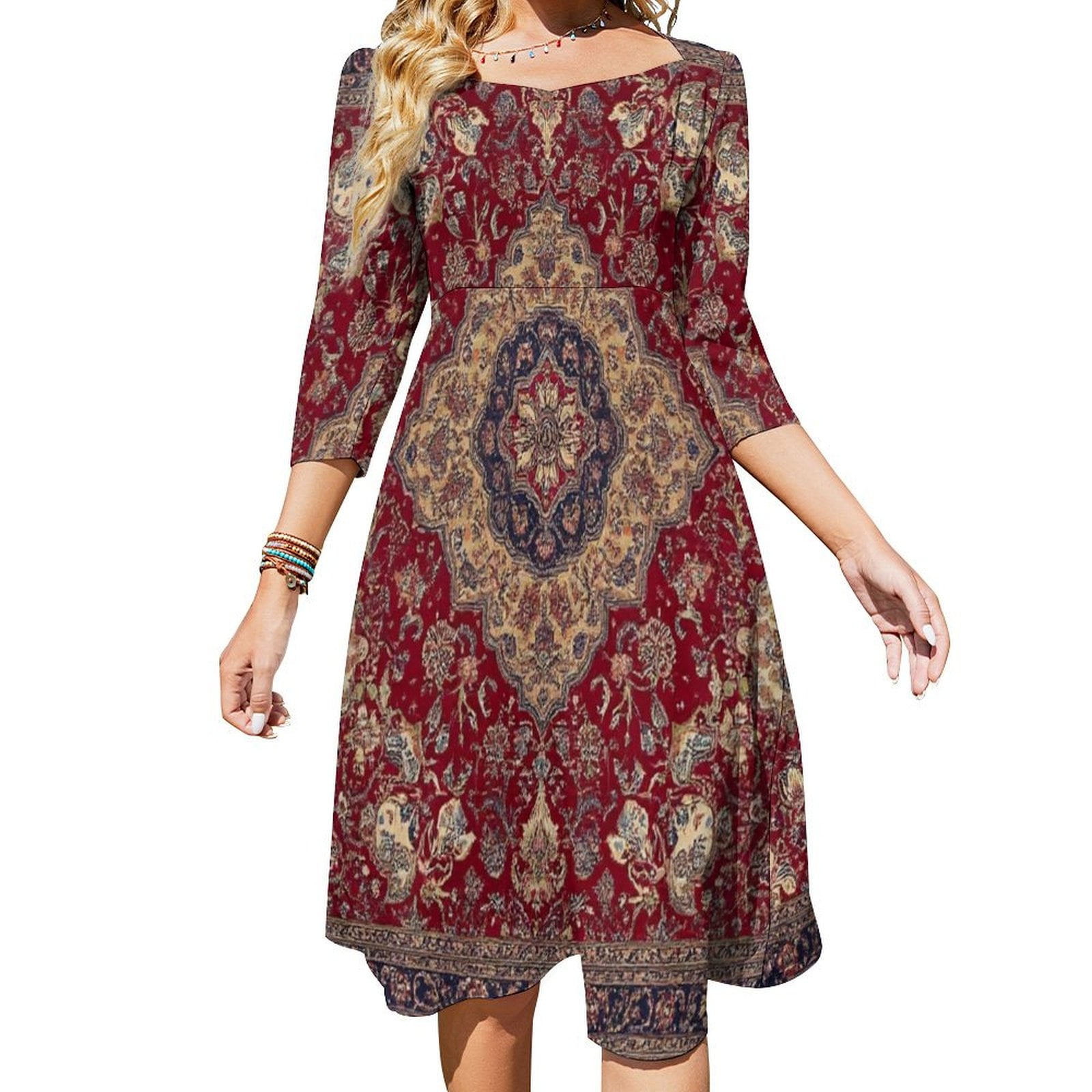 Persian Floral Medallion Rug Dress Summer Dresses Woman Street Style ...