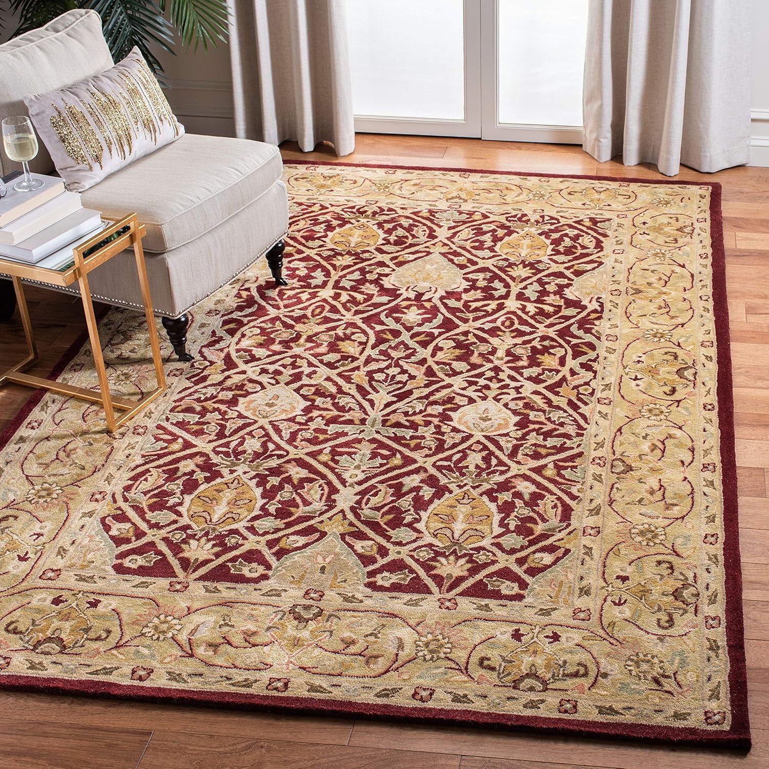 Persian Legend Collection Area Rug - 2'6" X 4', Red & Gold, Handmade ...