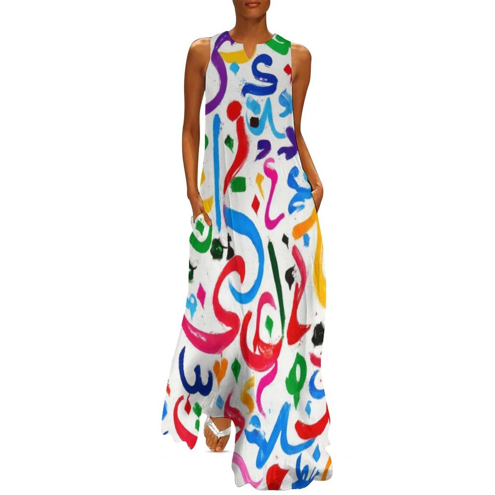 Persian Letters Long Dress luxury evening dresses women clothing new ...