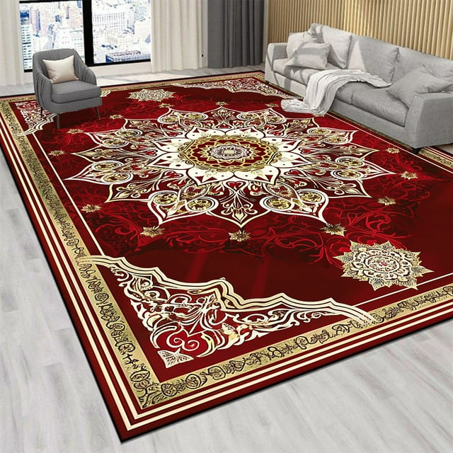Persian Luxury Red Carpet Living Room Large Size Rug Non-slip Coffee ...
