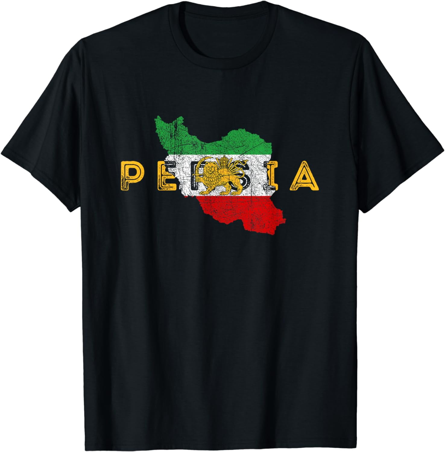 Persian Map and Flag Souvenir - Distressed Persia T-Shirt - Walmart.com