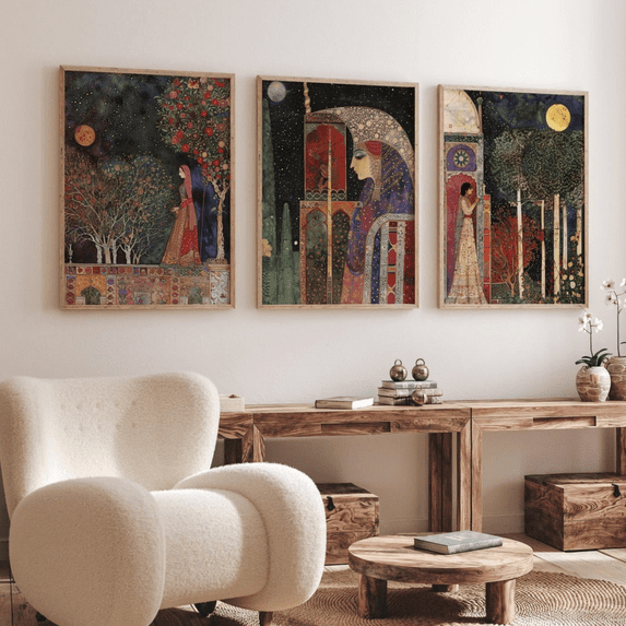 Persian Moonlit Garden Ethereal Romantic Night Sky Poster Prints ...
