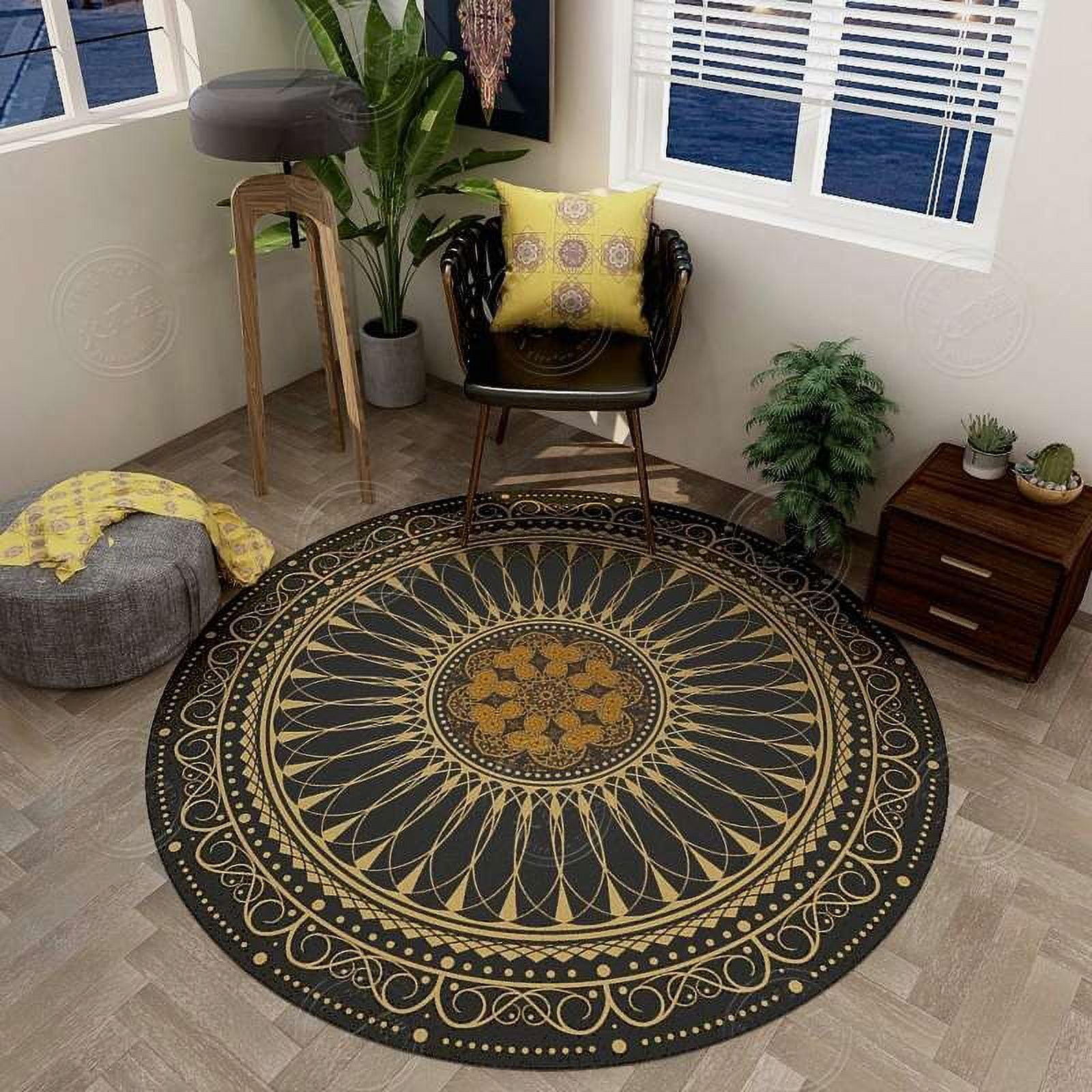 Persian Retro National Style Round Living Room Carpets Coffee Table ...