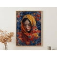 Persian Rug Floral Pattern Boho Impasto Red Blue Texture Art ...