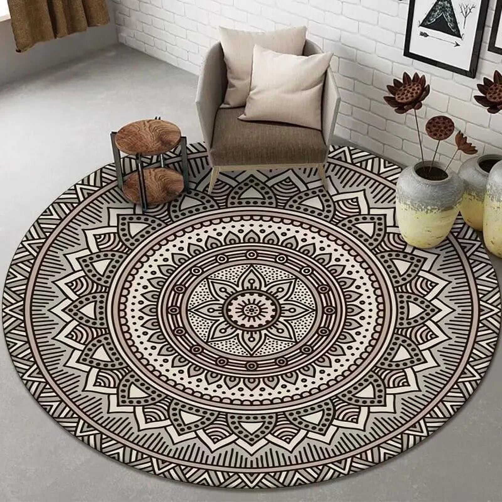 Persian Rug Living Room Retro Round Carpets Lounge Sofa Swivel Chair ...