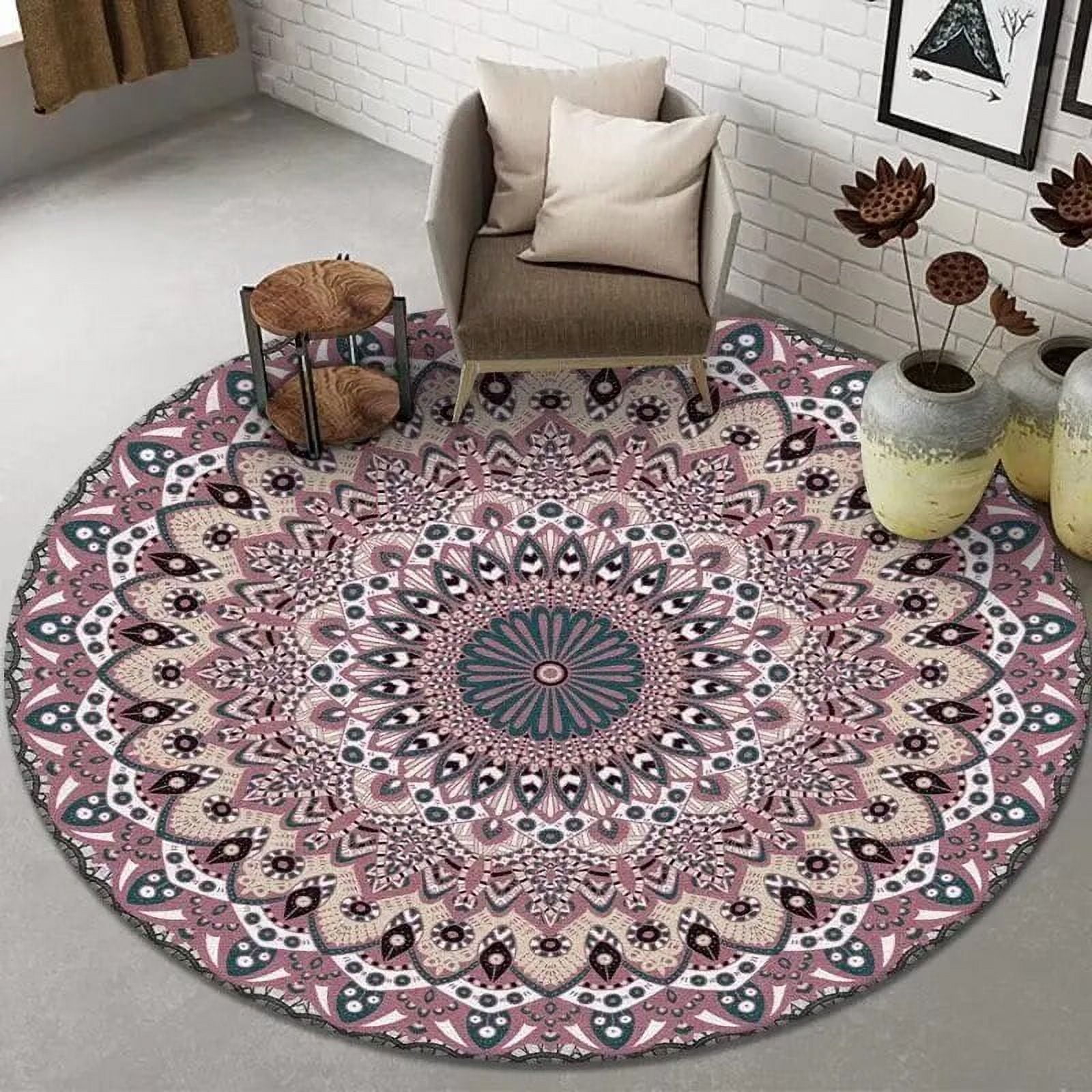 Persian Rug Living Room Retro Round Carpets Lounge Sofa Swivel Chair ...