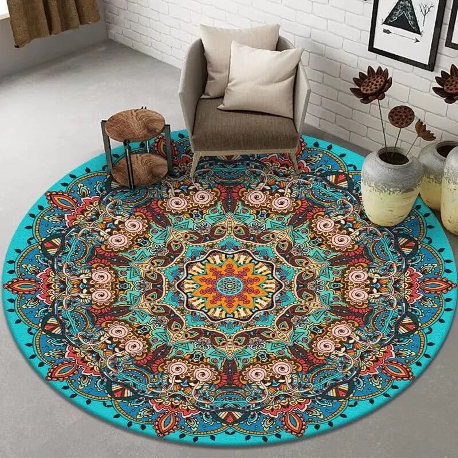 Persian Rug Living Room Retro Round Carpets Lounge Sofa Swivel Chair ...