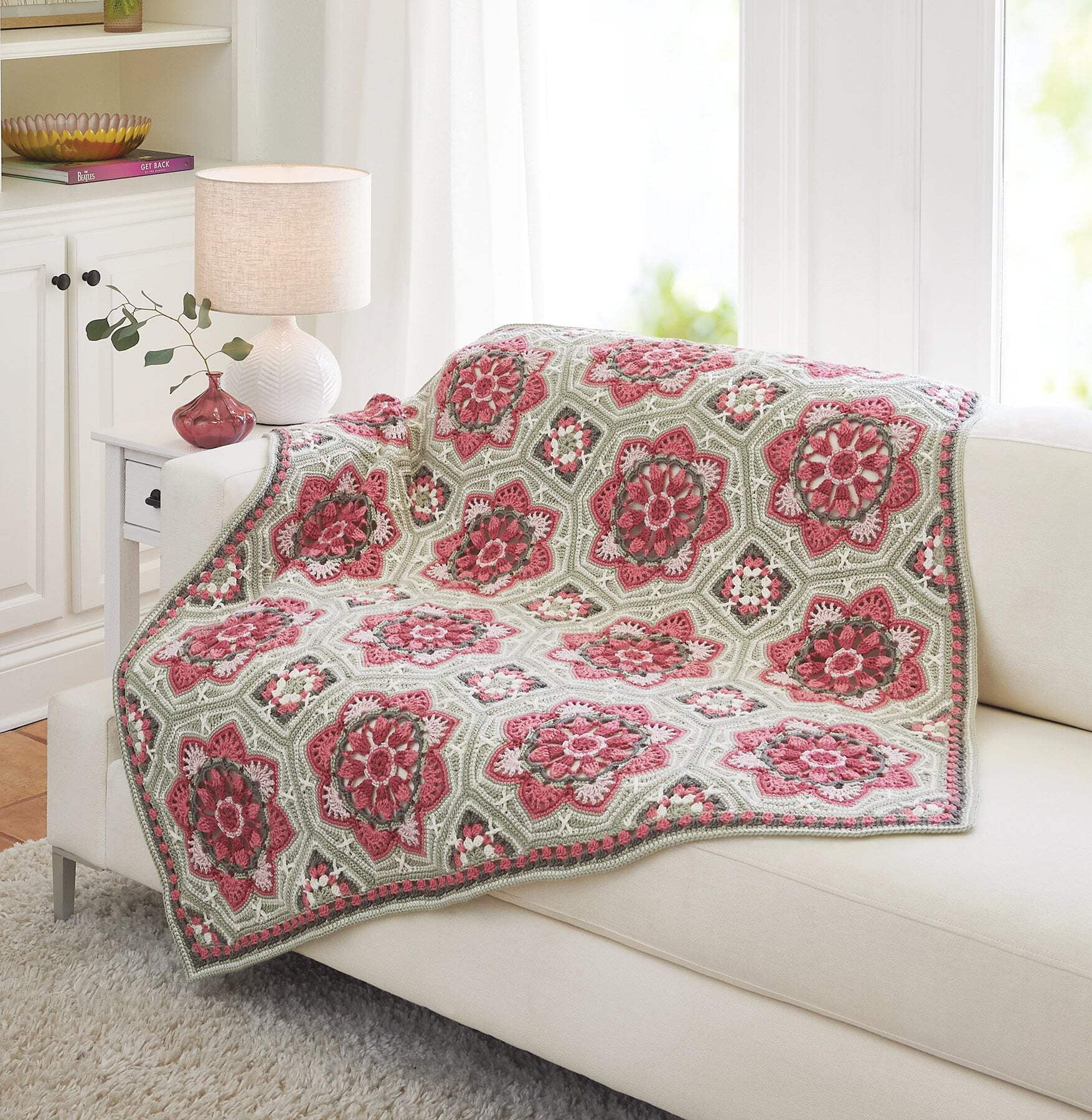 Persian Tiles Throw (Mary Maxim Mellowspun DK) - Walmart.com