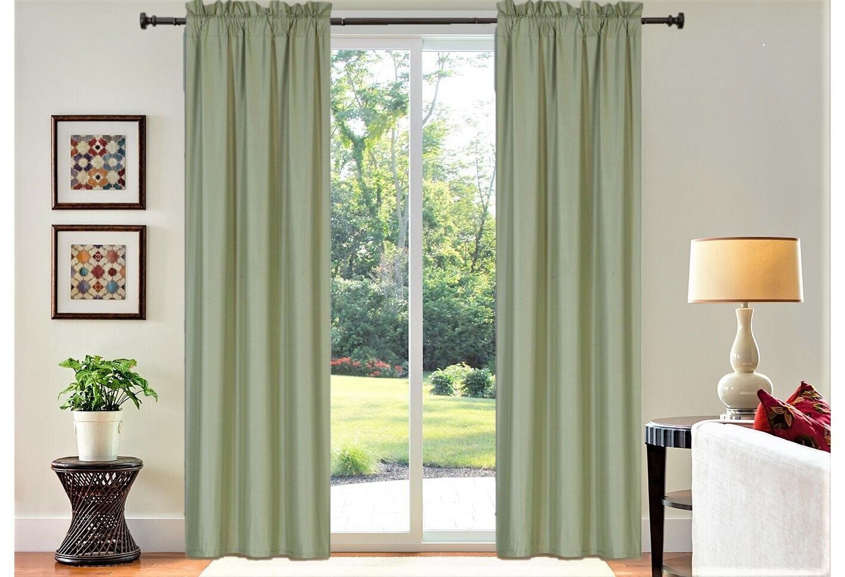 Persian collection matte not shiny 2 panels sage green solid blackout ...