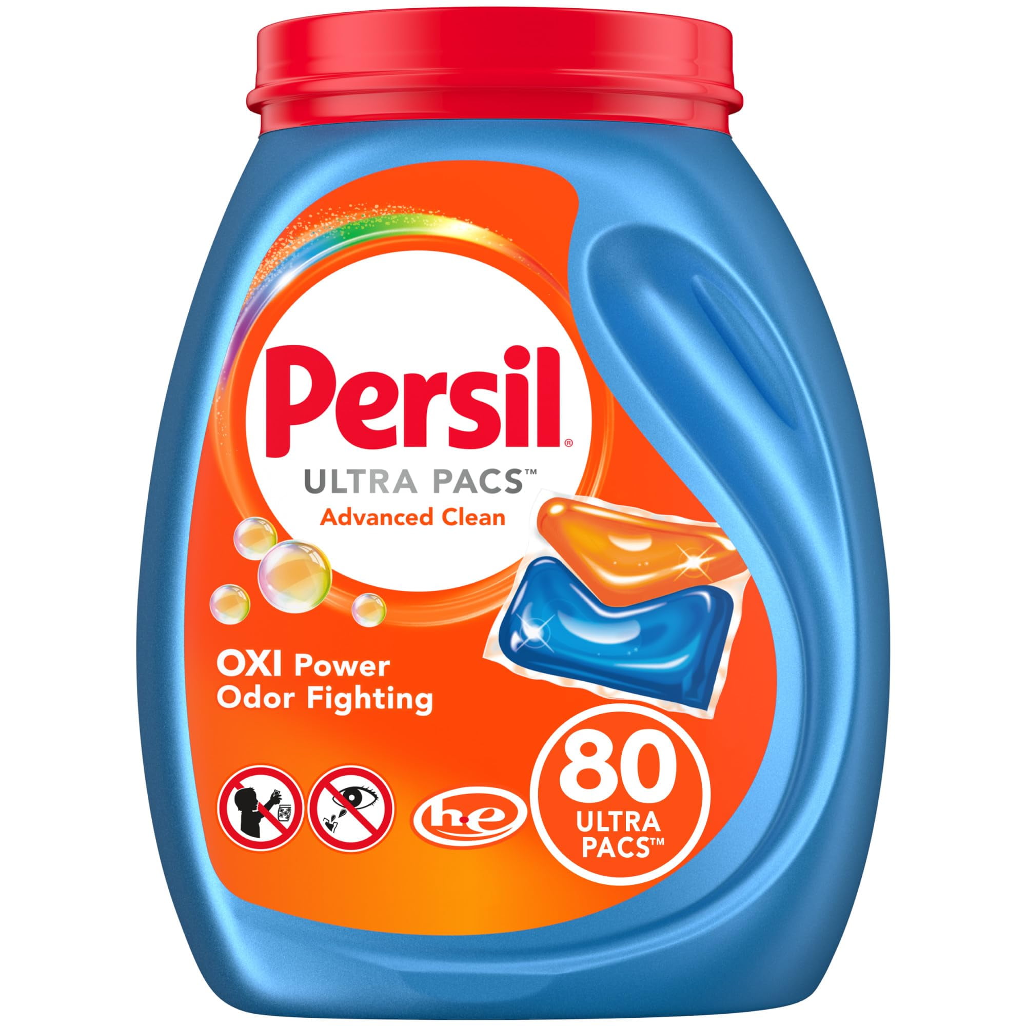 Persil Ultra Pacs Advanced Clean Oxi+Odor Power Laundry Detergent, 80 ...