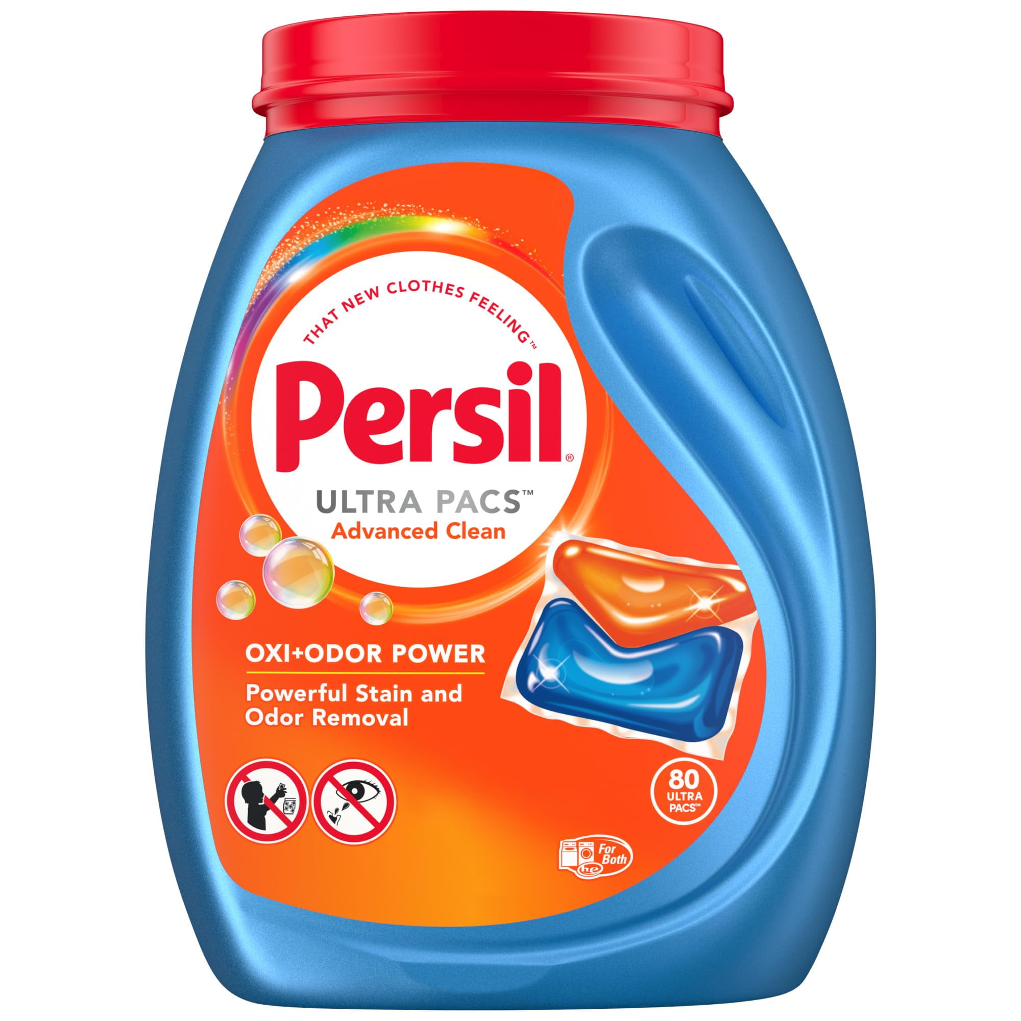 Persil Ultra Pacs Advanced Clean Oxi+Odor Power Laundry Detergent, 80 ...