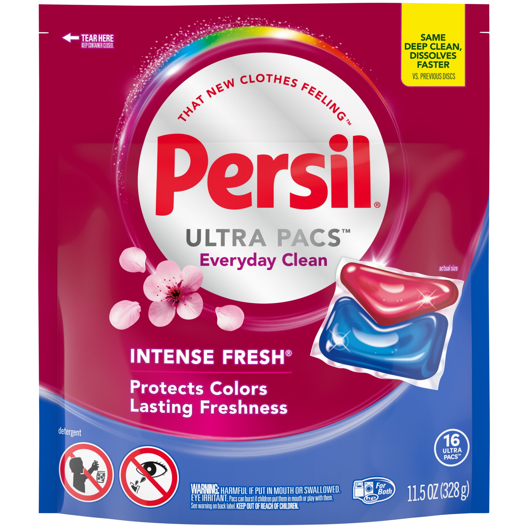 Persil Ultra Pacs Intense Fresh Everyday Clean Laundry Detergent, 16 ...