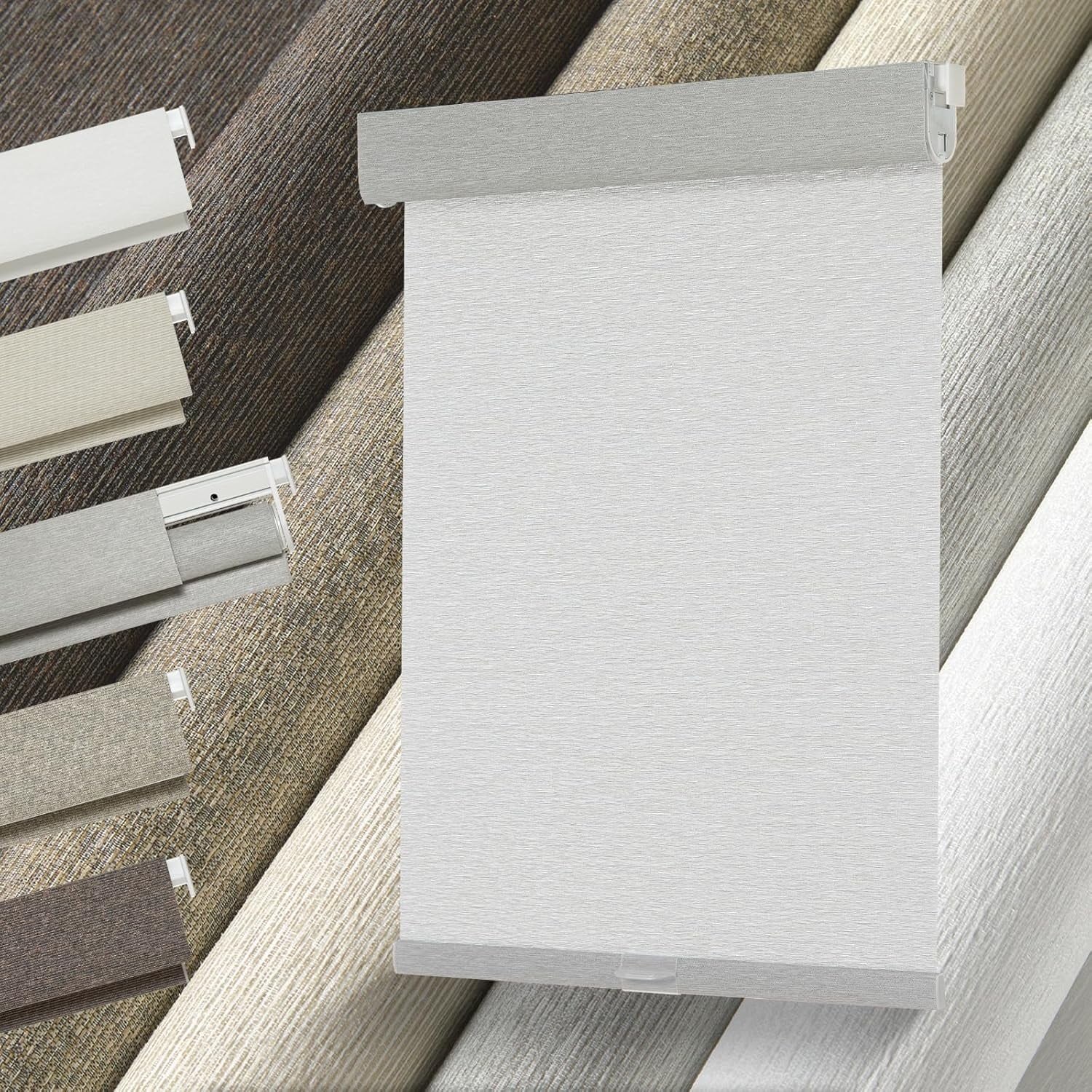 Persilux No Drill No Tools Light Filtering Roller Shades for Windows ...