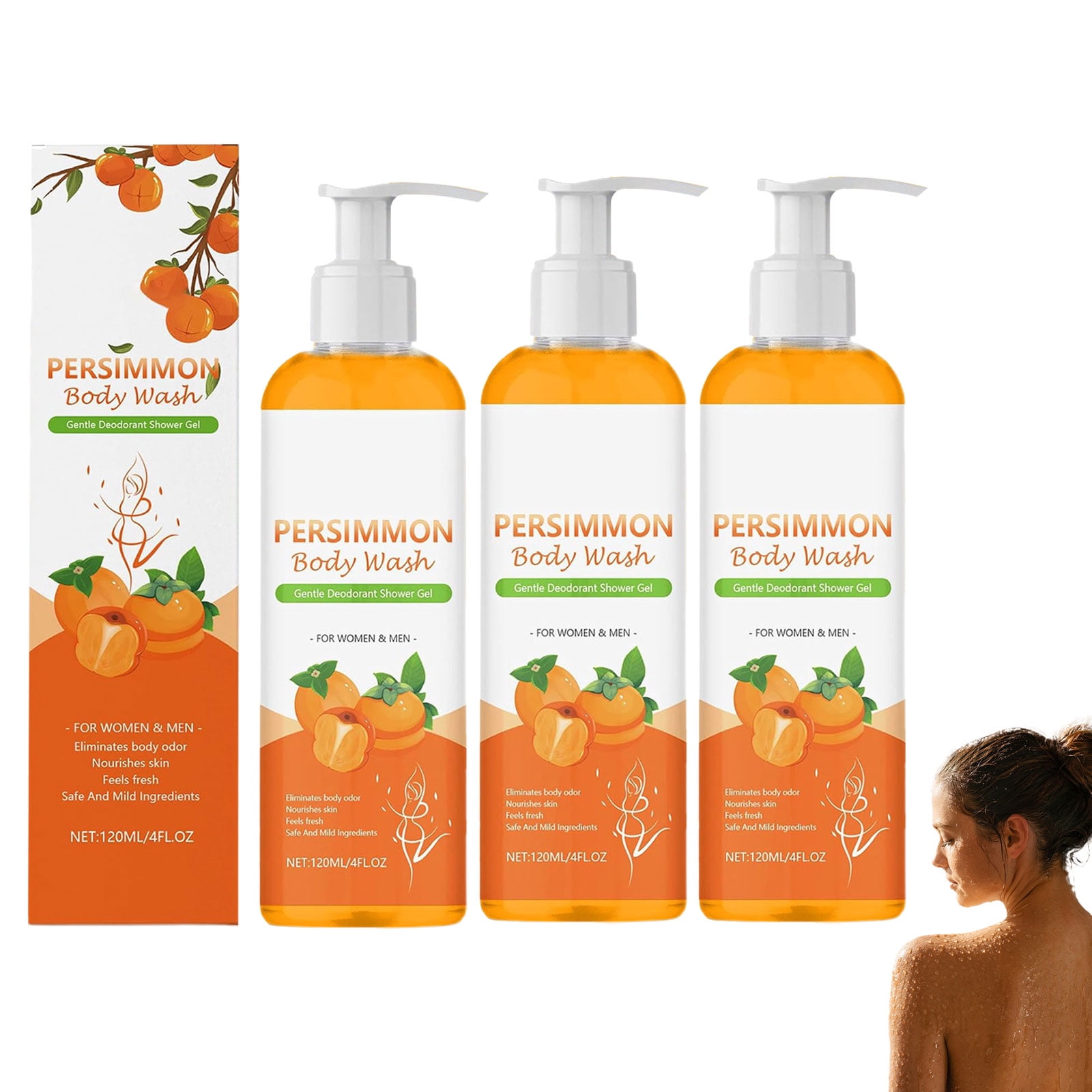 Persimmon Body Wash, Persimmon Liquid Soap for Body Odor, Shower Gel ...