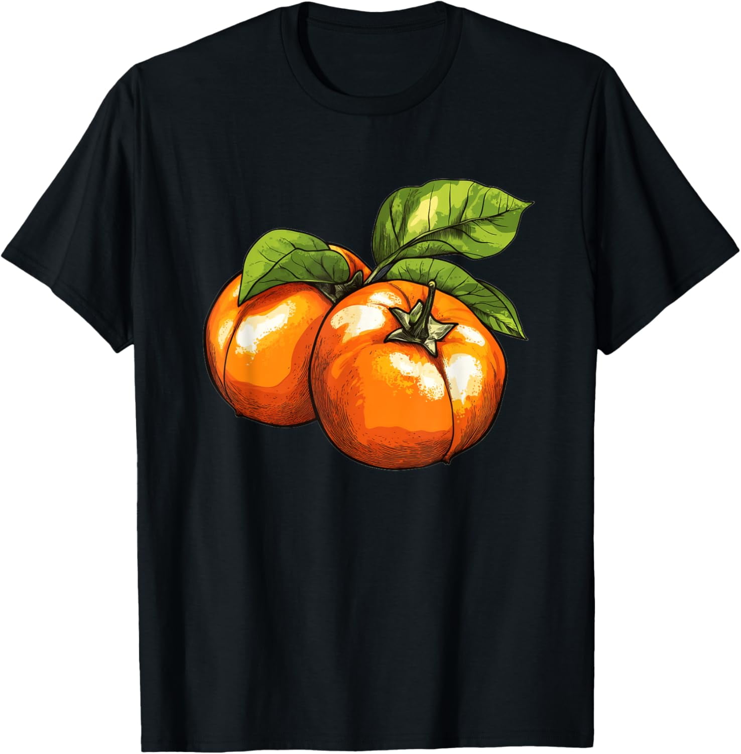Persimmon Fruit Retro T-ShirtPersimmon Diospyros Japanese Fruit Designs ...