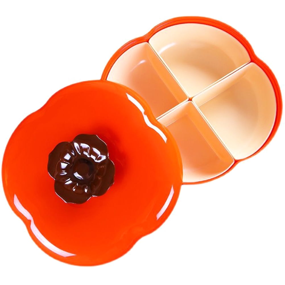 Persimmon Party Serving Platter Relish Tray with Lid Candy Plate Grid ...
