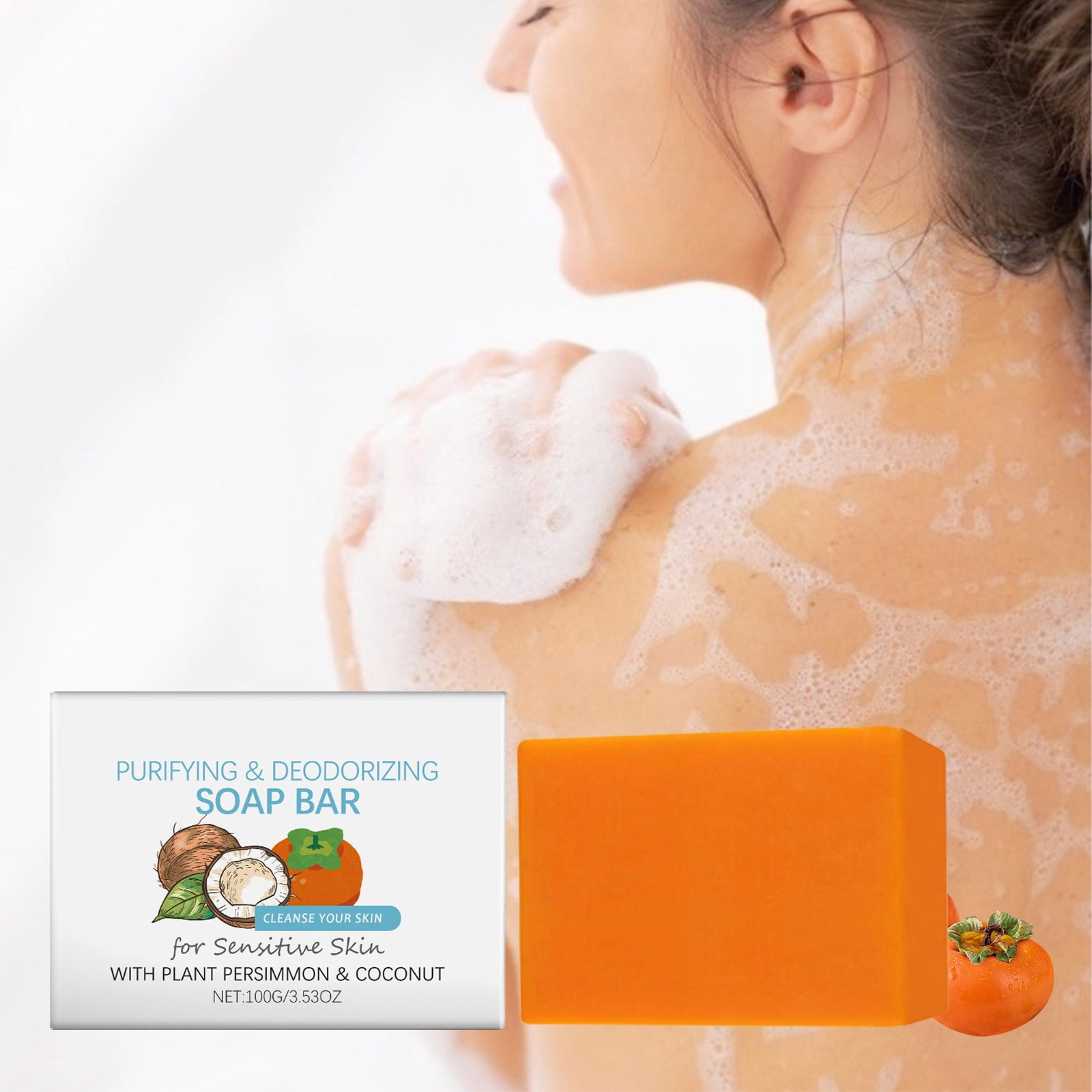 Persimmon Soap Bar for Body Odor Control – Purifying Deodorizing Body ...