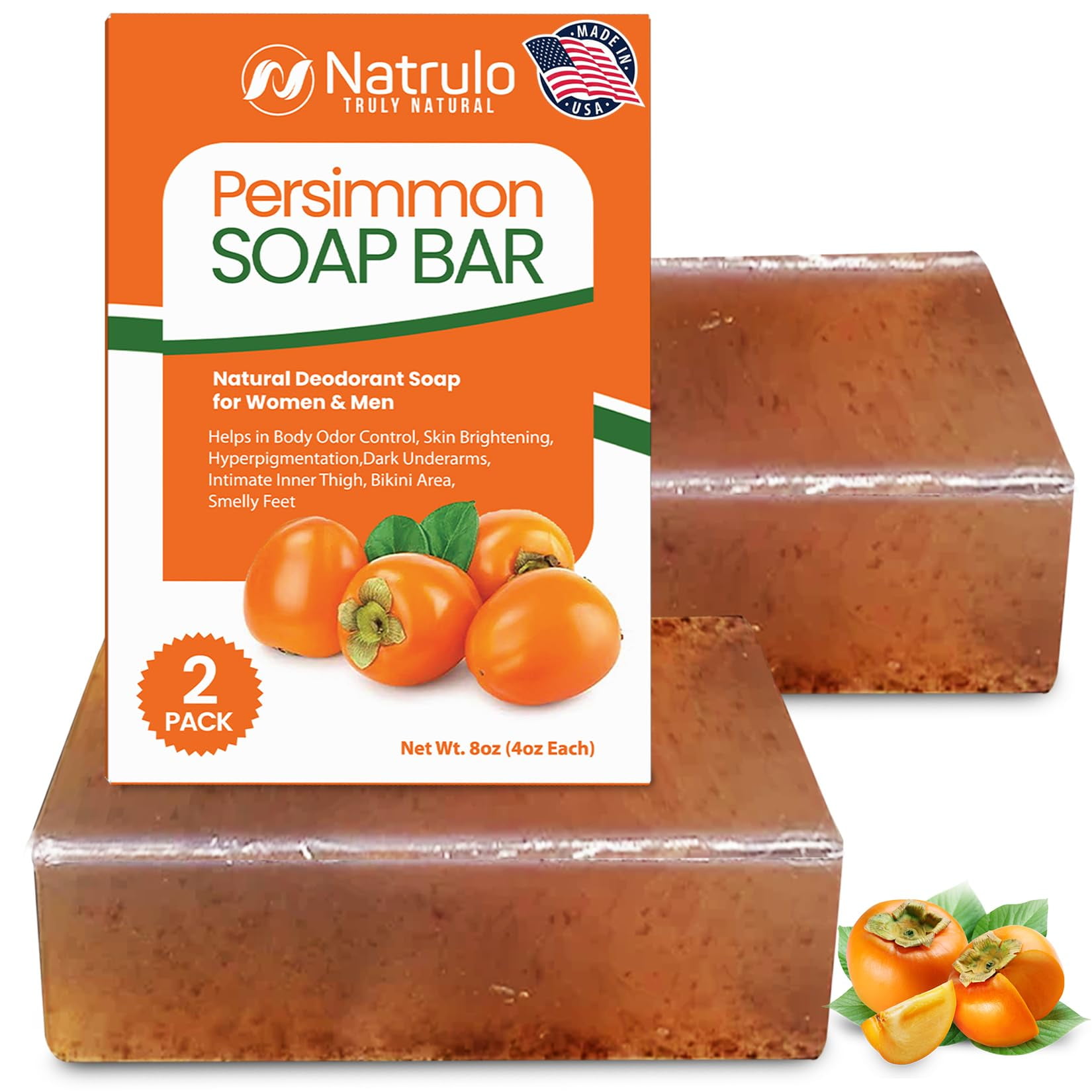 Persimmon Soap Bar for HMF23 Body Odor Control - Purifying Deodorizing ...
