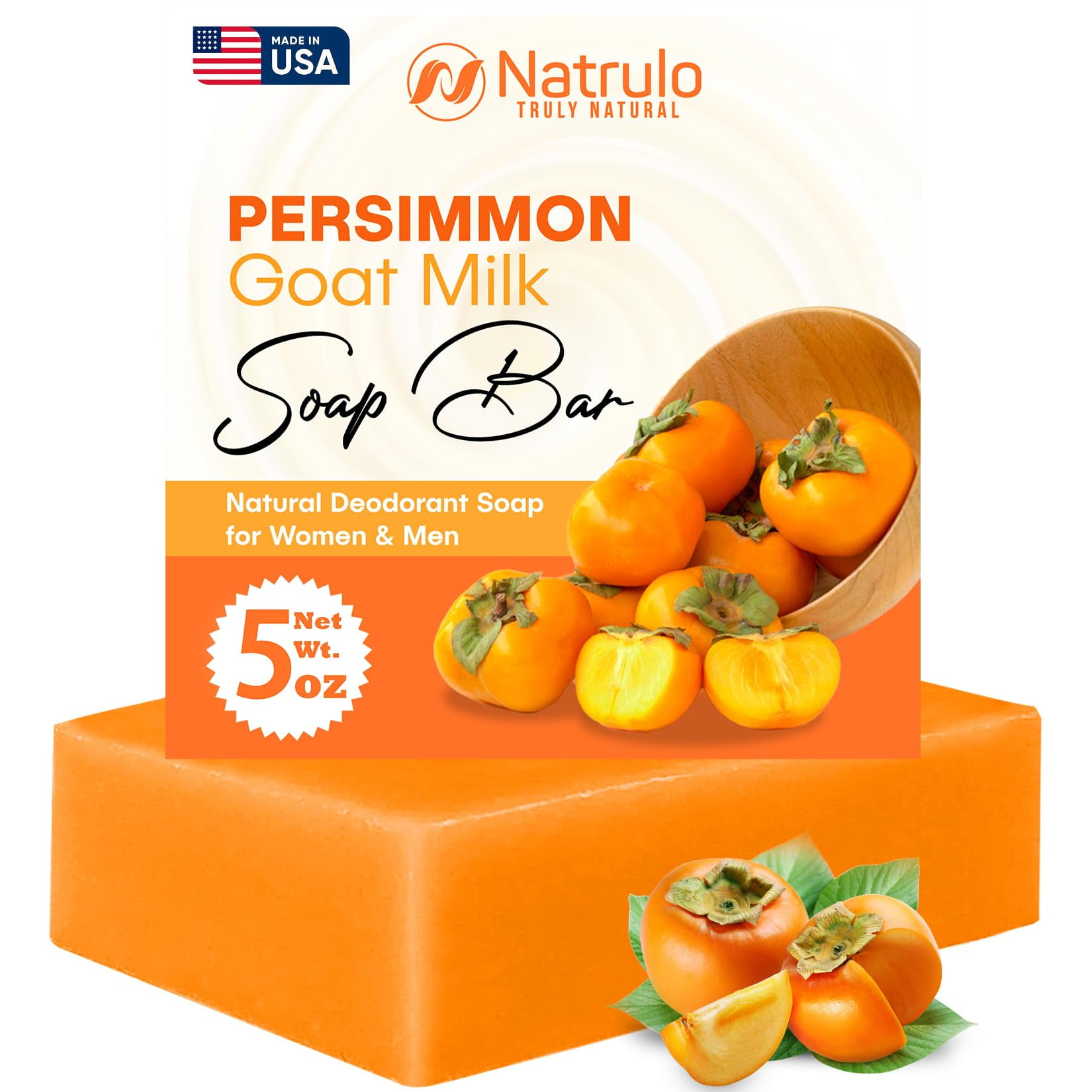 Persimmon Soap Bar for IRF13 Body Odor Control - Purifying Deodorizing ...