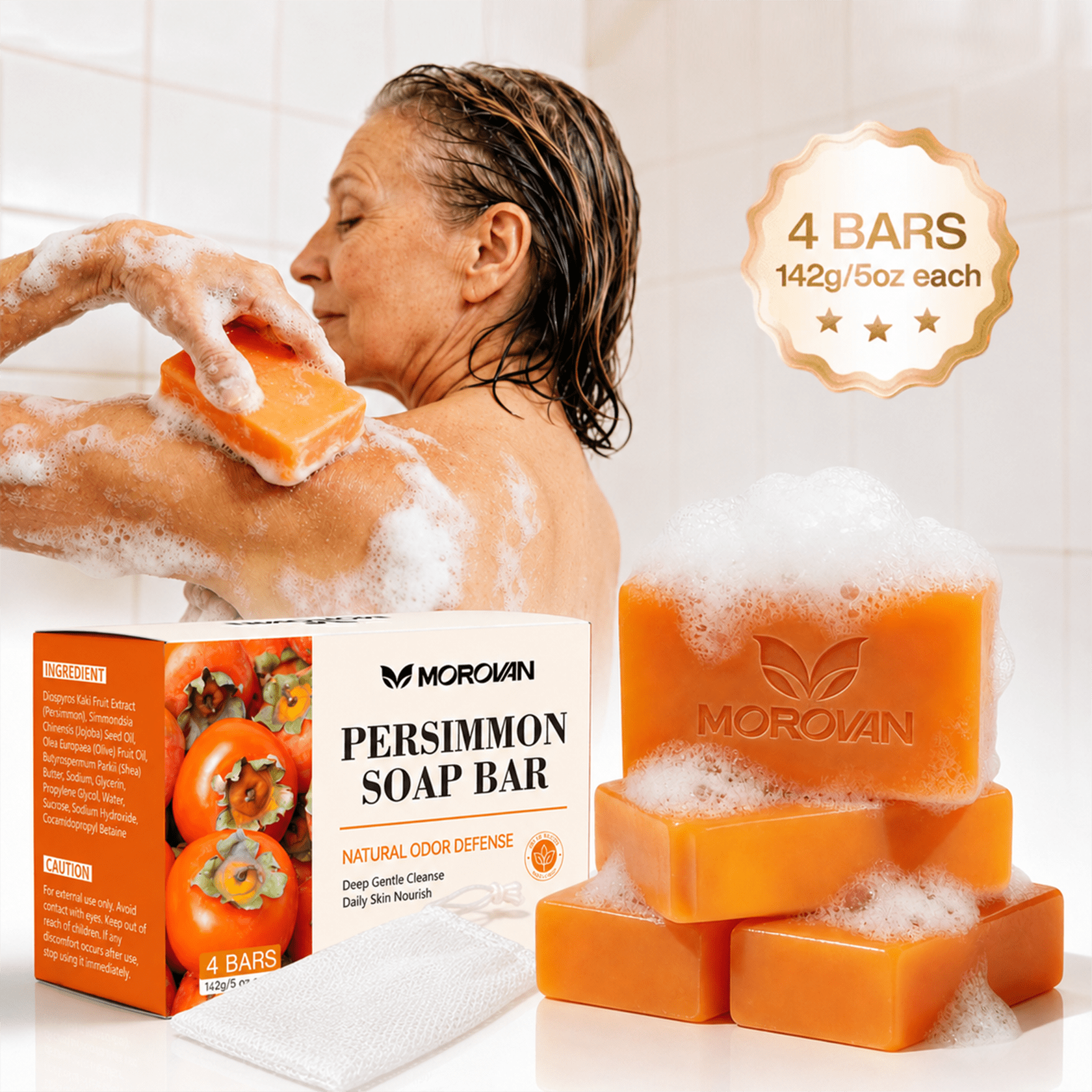 Morovan Persimmon Soap for Body Odorand And Old People Smell Effective ...