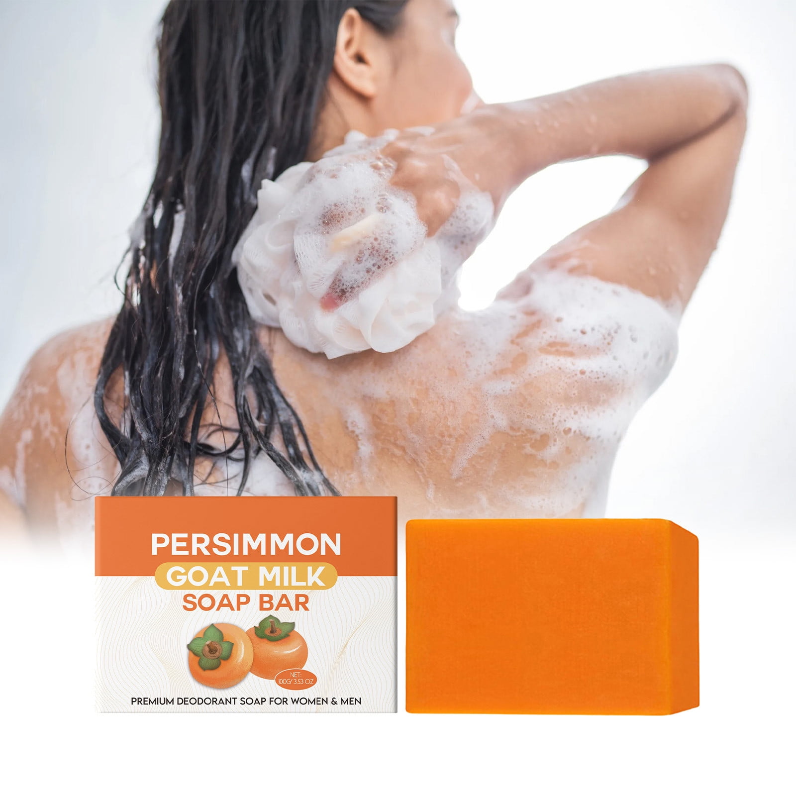 Persimmon Soap Bar | Natural Deodorant Body Face Bar Soap for Body Odor Control | Eliminating ...