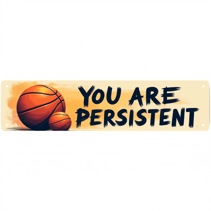 Persistent Motivation Tin Sign - 16x4 Inch - Ideal for Gym, Studio, Man ...
