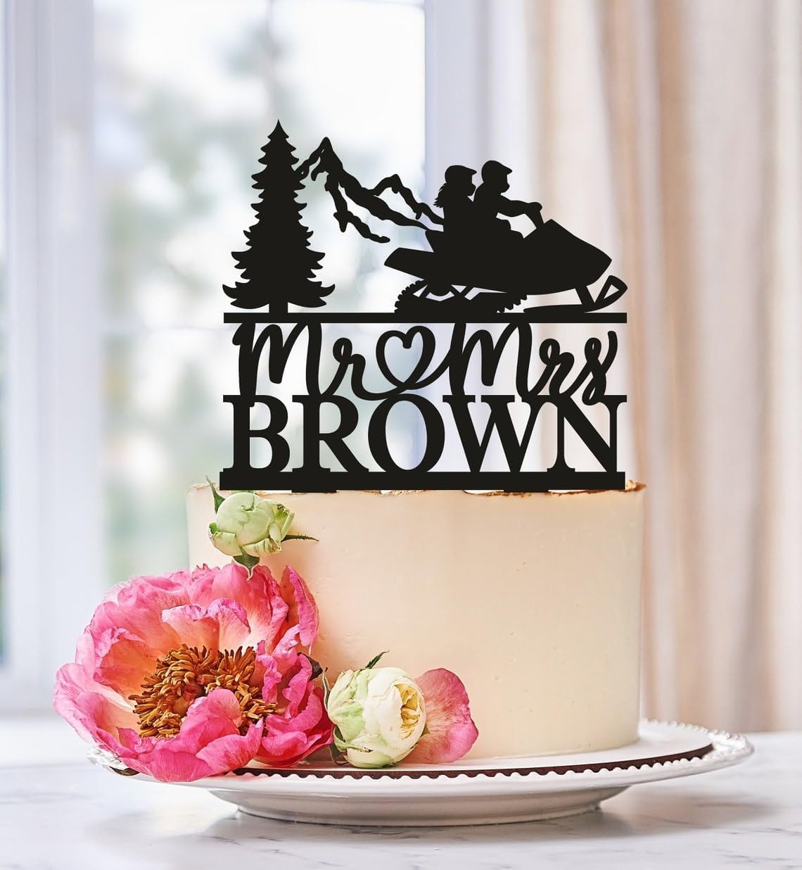 Persoalized Acrylic Cake Toppers, Wedding Cake Topper,Snowmobile ...