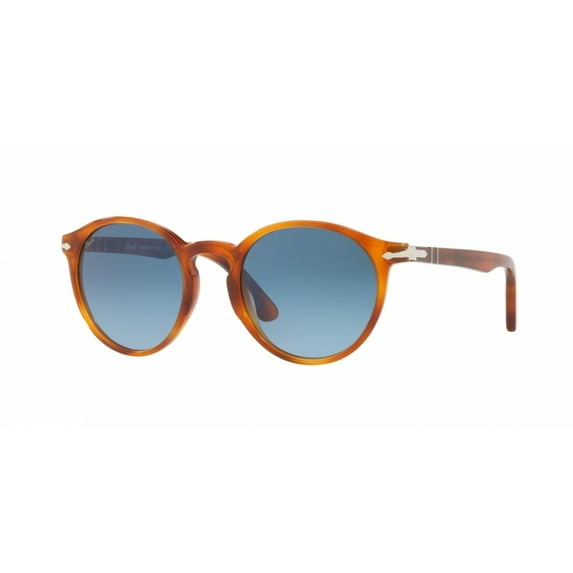 Persol 3171S Unisex Round Sunglasses in Terra di Siena, Azure Blue ...