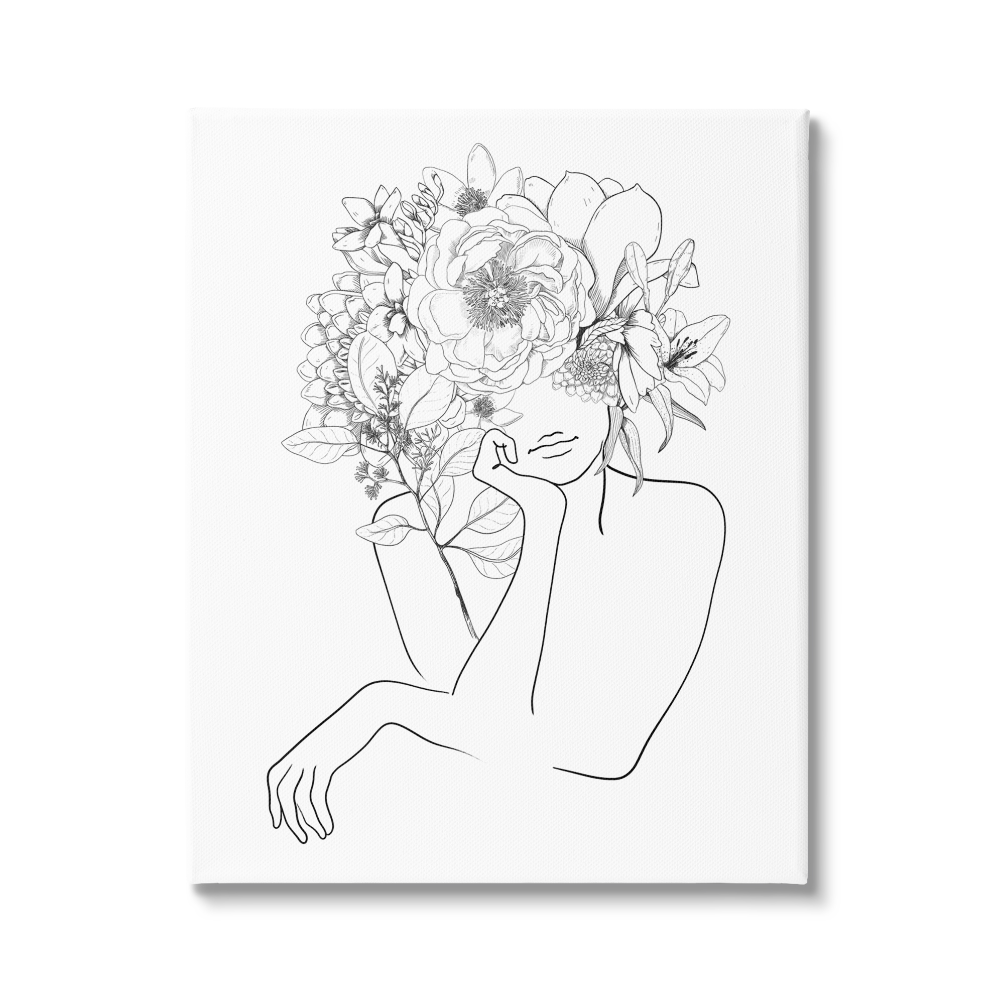 Person Resting Head Hand Flower Blossom Arrangement Botanical & Floral ...