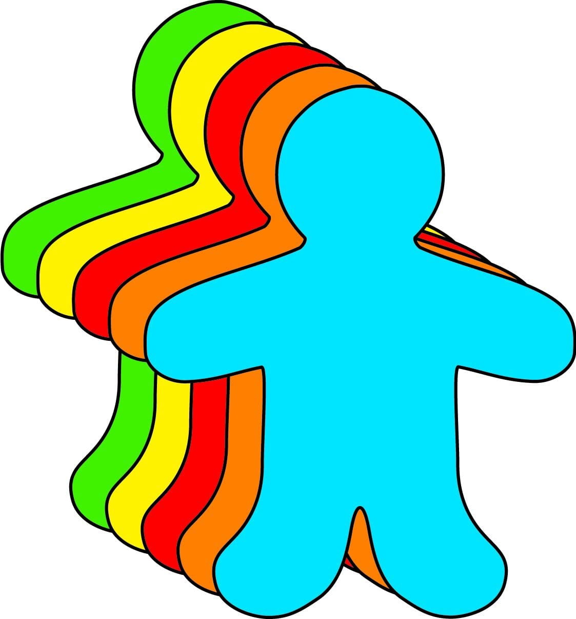 Person Small Assorted Color Creative Cut-Outs, 31 Cut-Outs in a Pack ...
