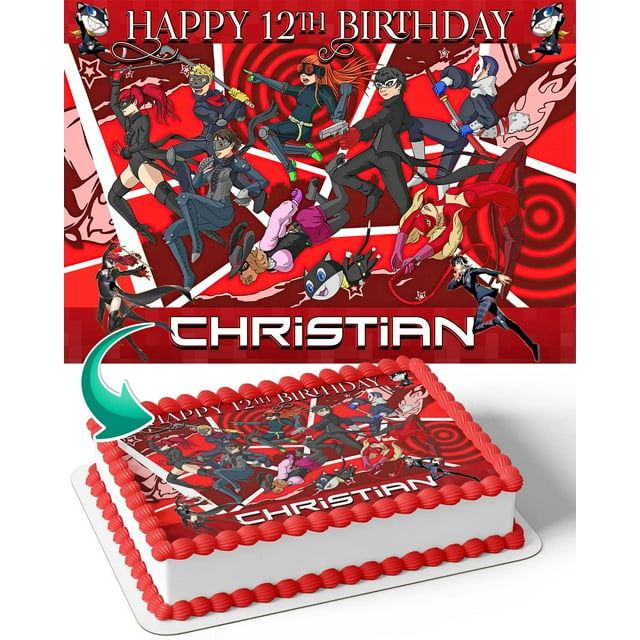 Persona 5 Royal Edible Image Cake Topper Personalized Birthday Sheet ...