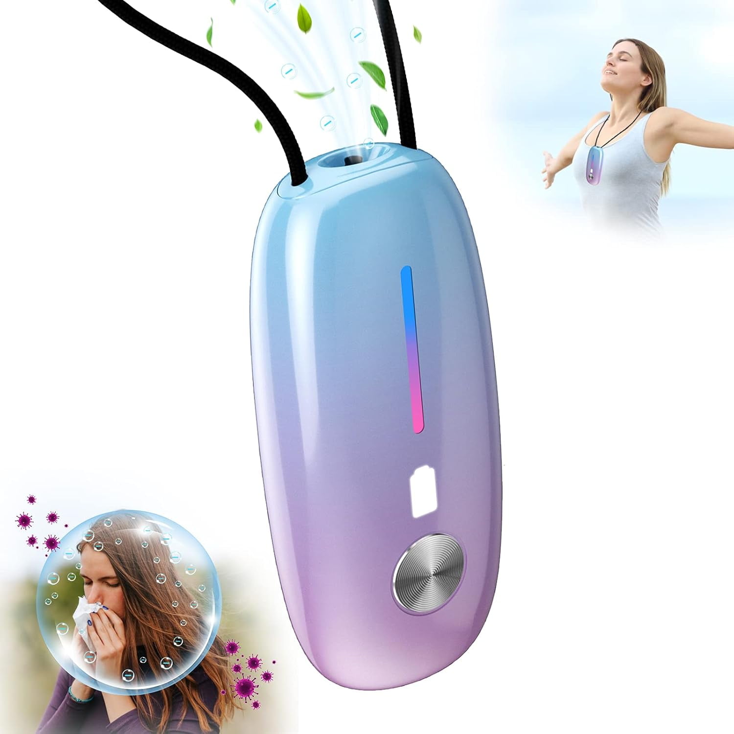 Personal Air Purifier Necklace, Portable Air Purifier, Mini Air Ionizer ...