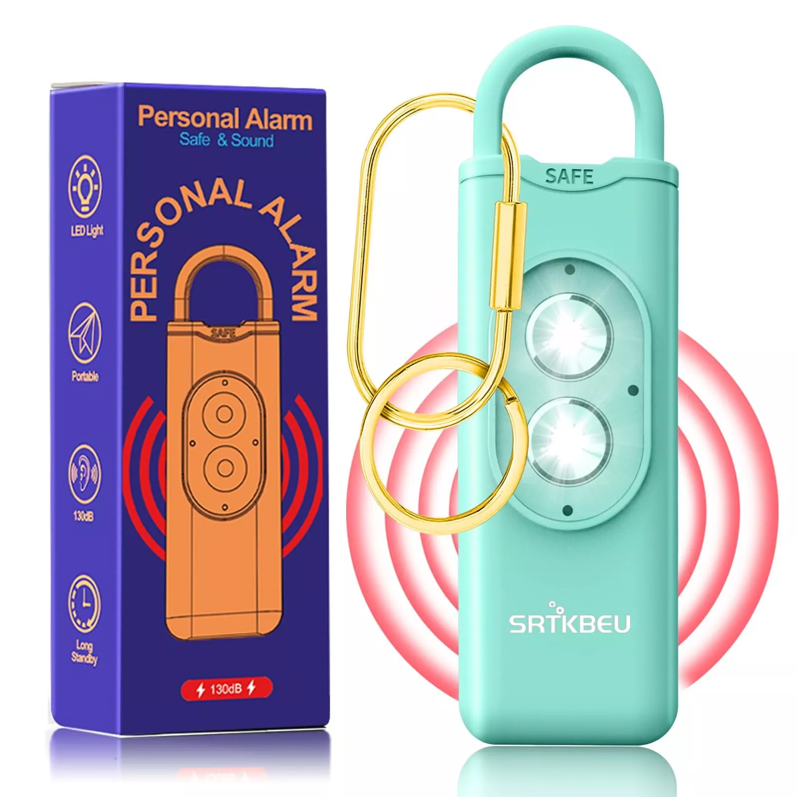 Personal Alarm For Women - With Double Led Strobe Light, Safe Sound ...