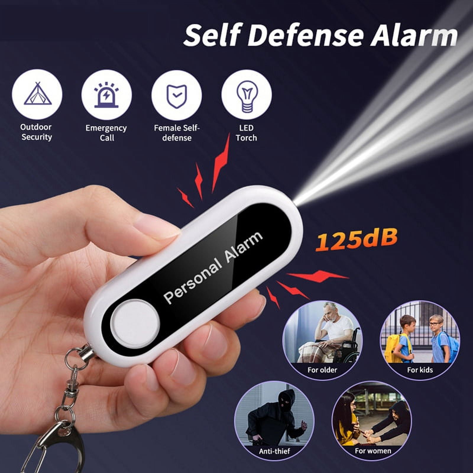 Personal Alarm Self Alarm 125DB Personal Defenses Siren for Child Women ...