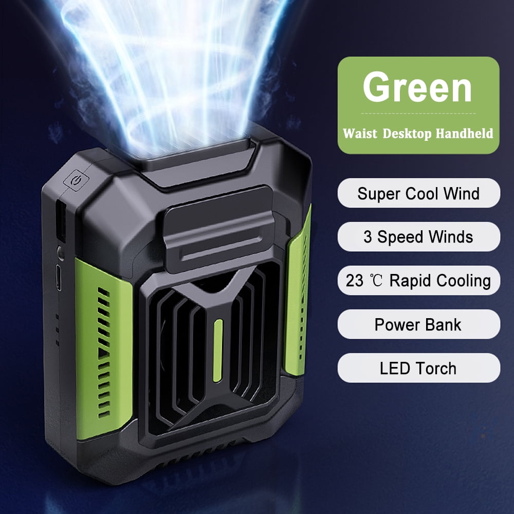 Personal Belt Clip Fan Portable Power Bank Flashlight Wearable Personal ...
