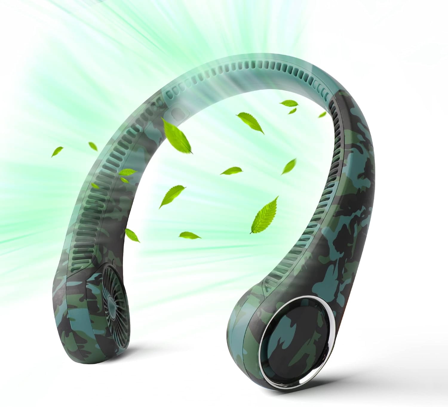 Personal Bladeless Fan - Green Camouflage, 3-16 Running Hours, 4000mAh ...