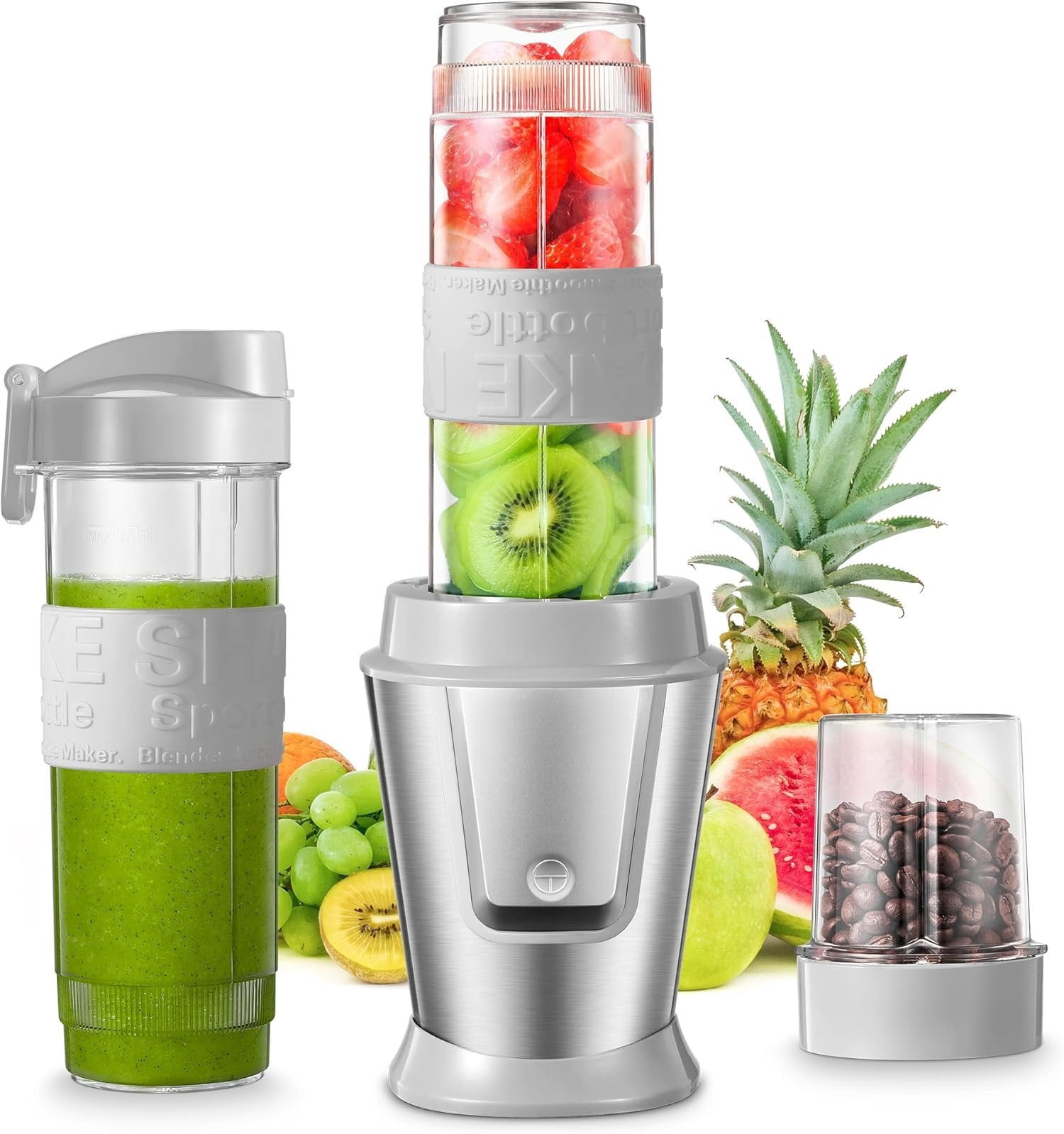 Personal Blender, Shake Bottle with 2 x 20oz Travel Bottle and Coffee ...