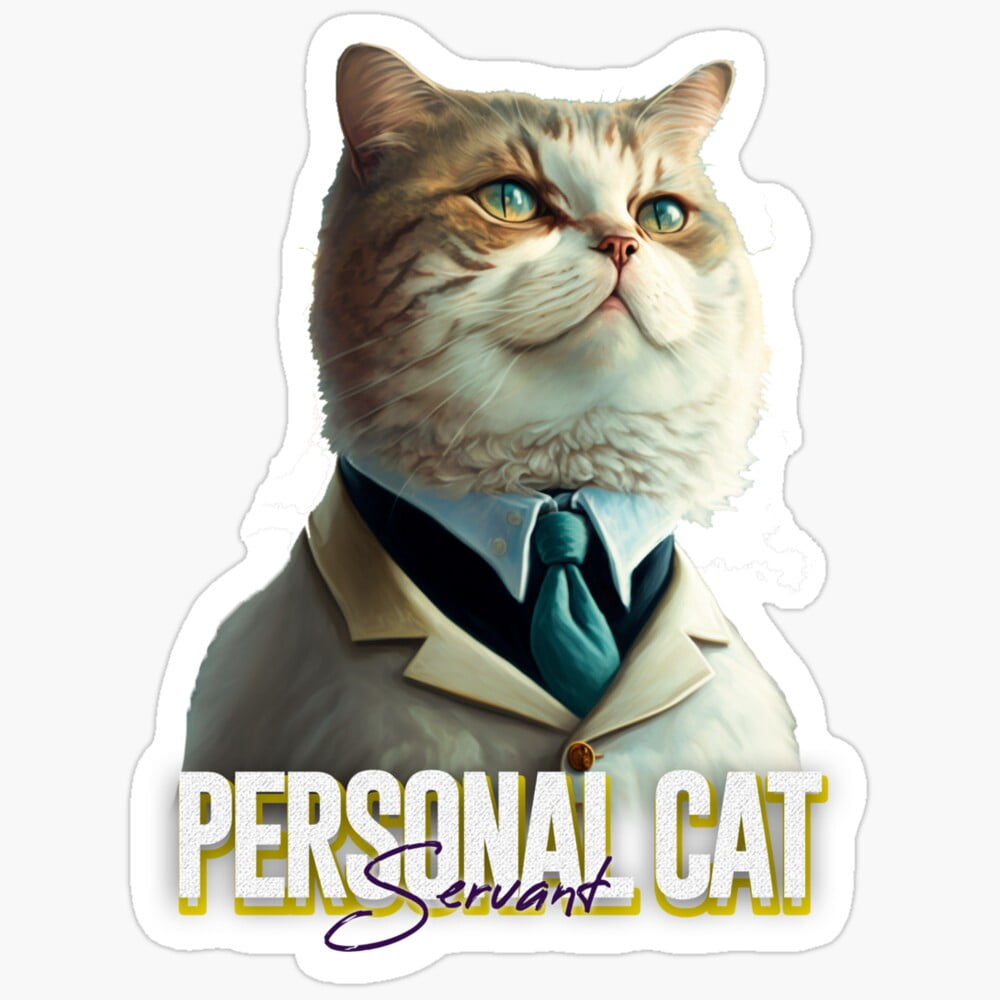Personal Cat Servant Sticker Phone Decal Water Bottle Stickers Car ...