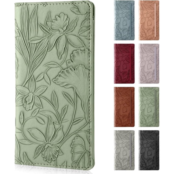 Personal Checkbook Soft PU Leather Cover with Detailed Embossed Design ...