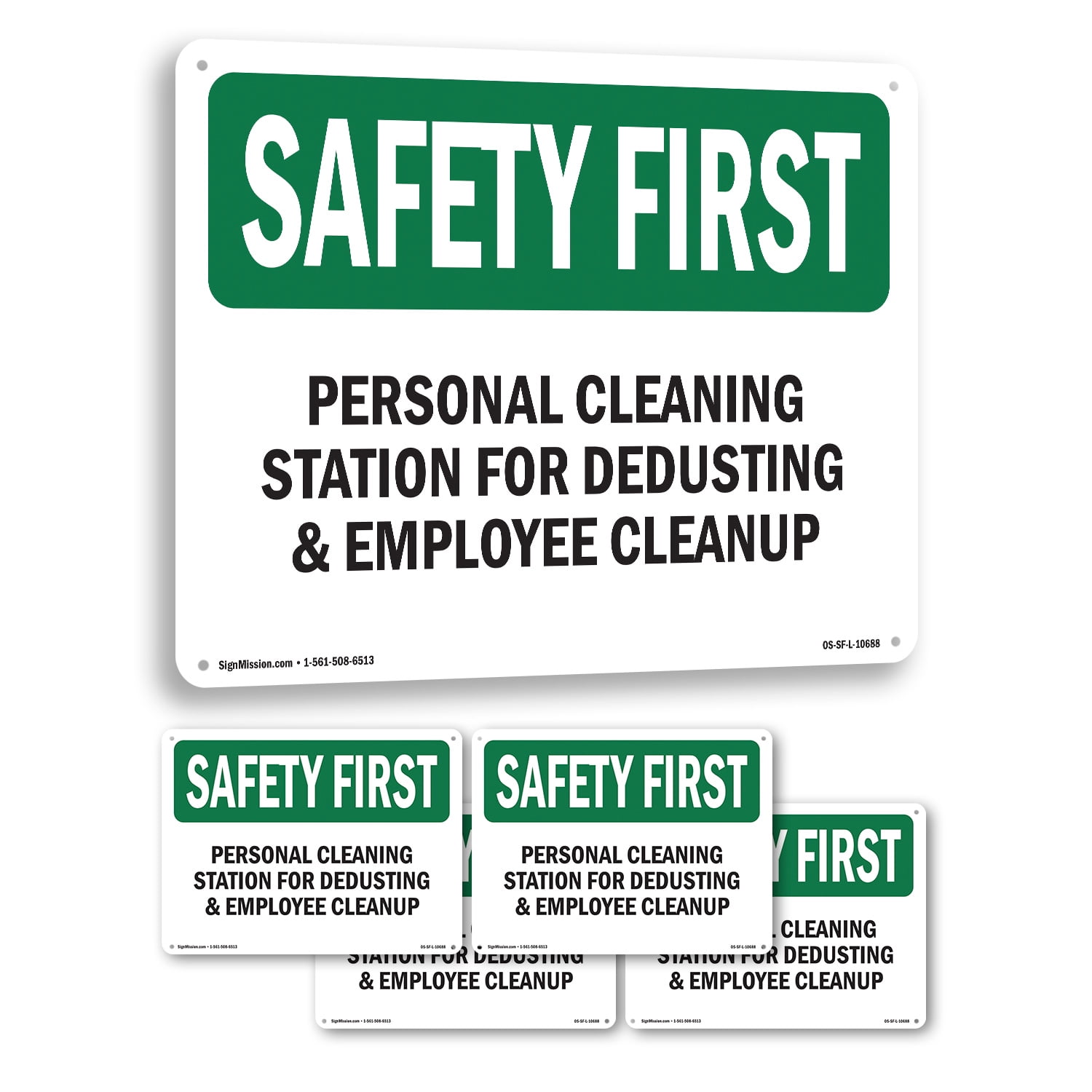 Personal Cleaning Station For Dedusting OSHA SAFETY FIRST Aluminum Sign ...