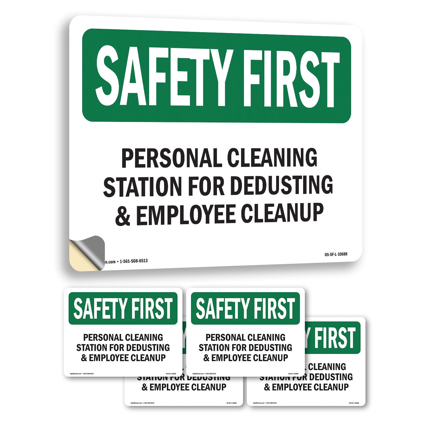 Personal Cleaning Station For Dedusting OSHA SAFETY FIRST Vinyl Decal ...